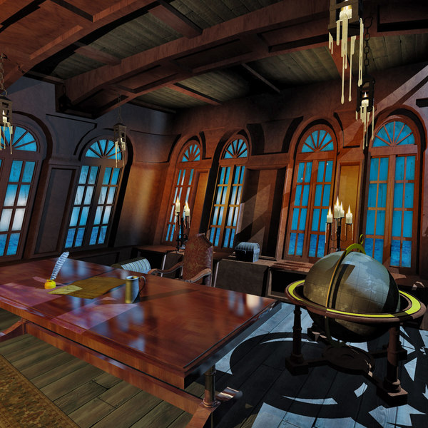 3d model pirate captain s galley