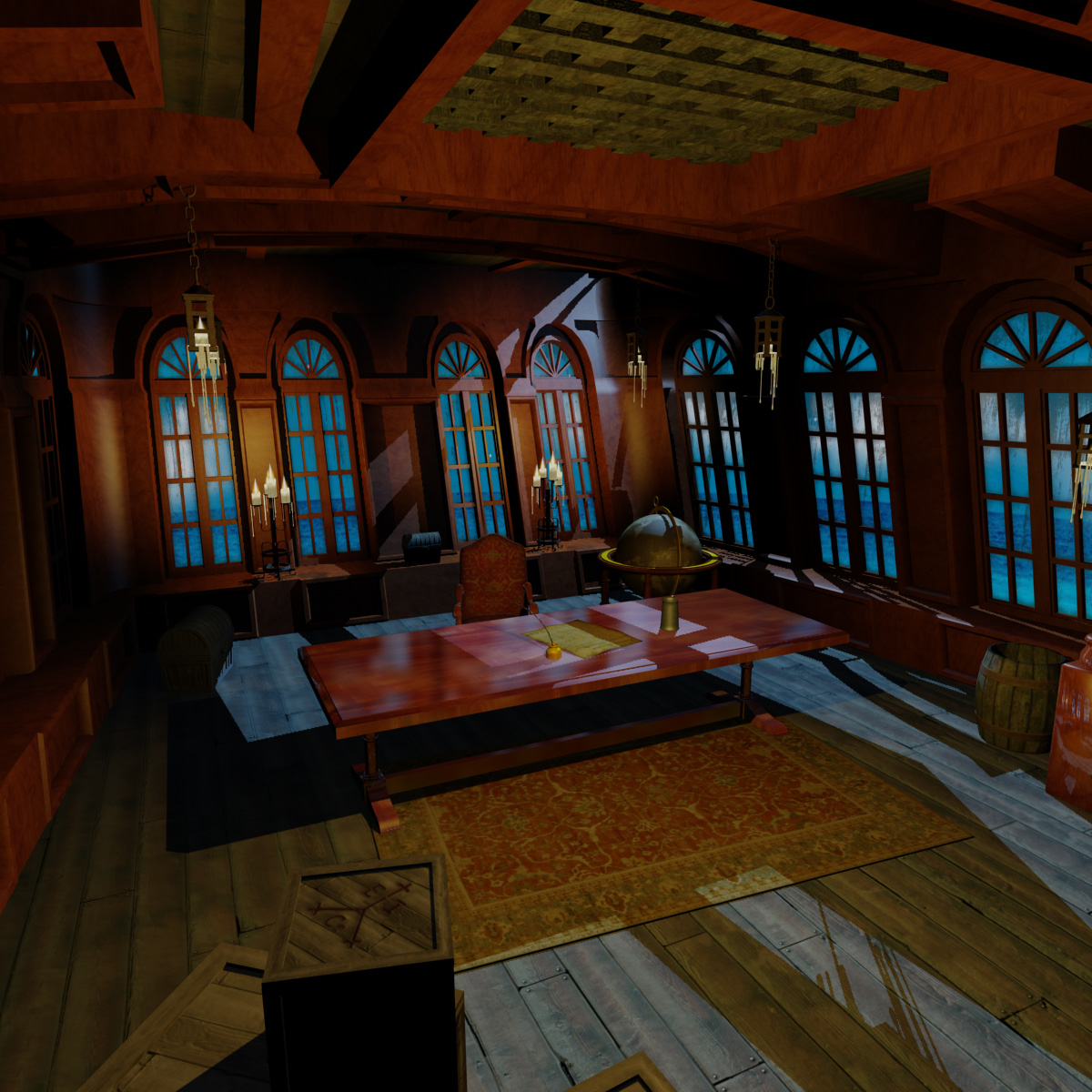 3d model pirate captain s galley