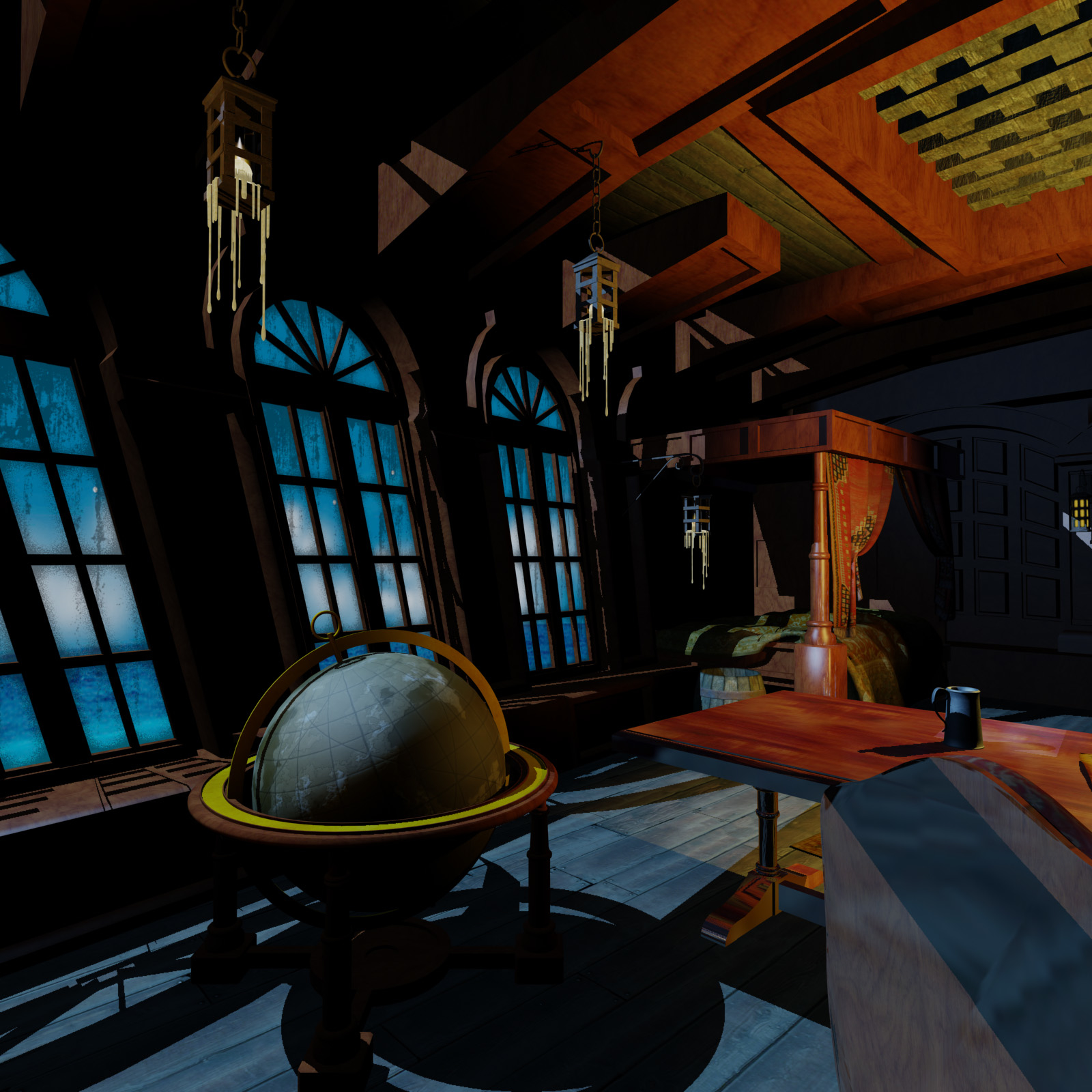 3d model pirate captain s galley