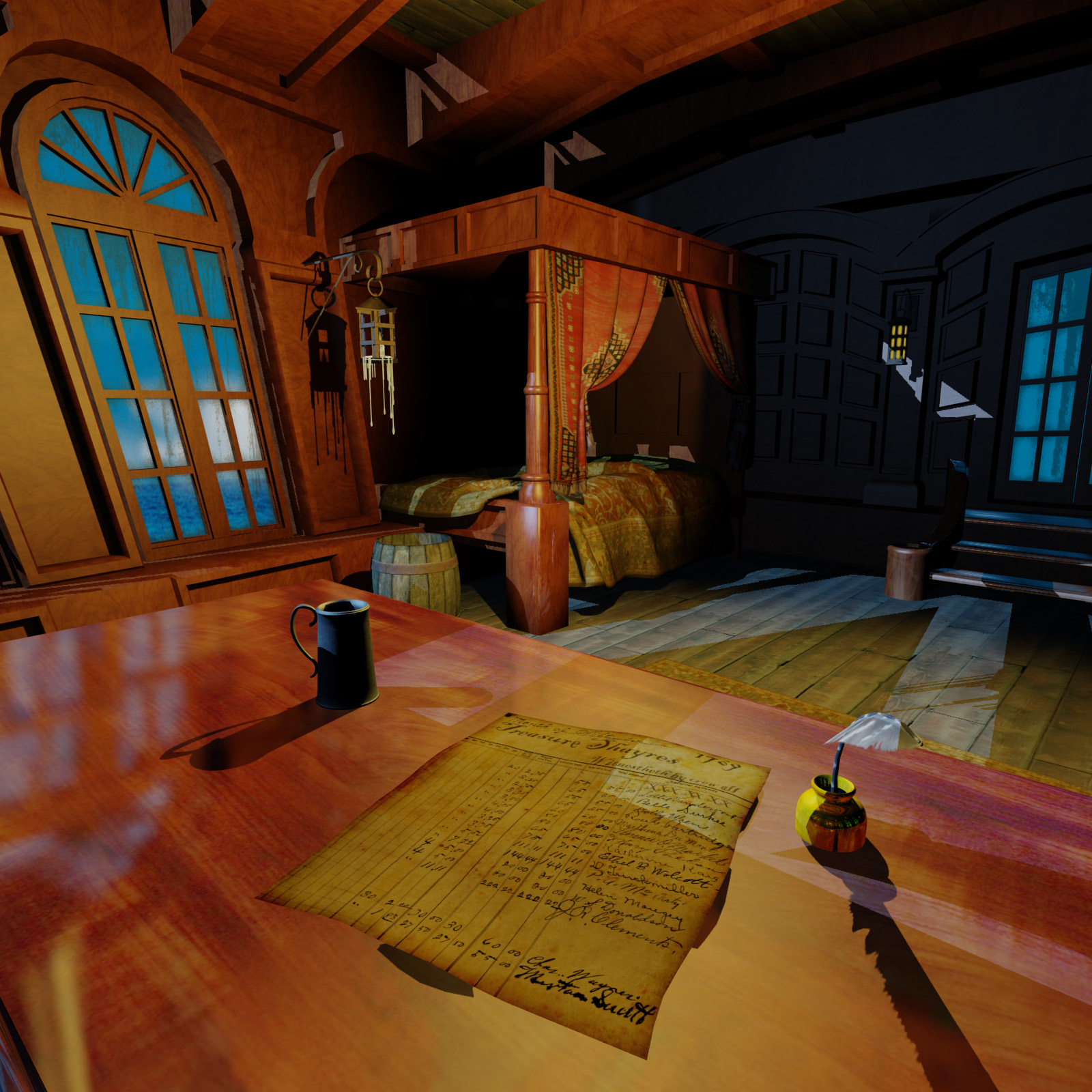 3d model pirate captain s galley