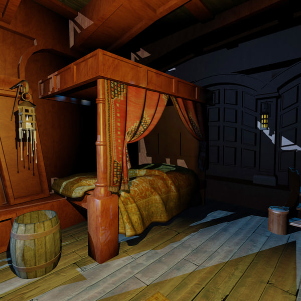 3d model pirate captain s galley