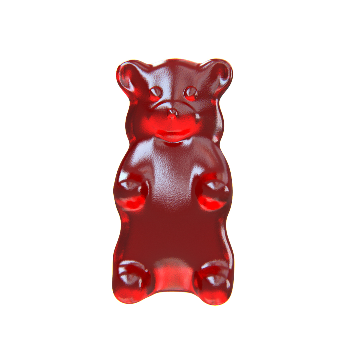 3d red gummy bear