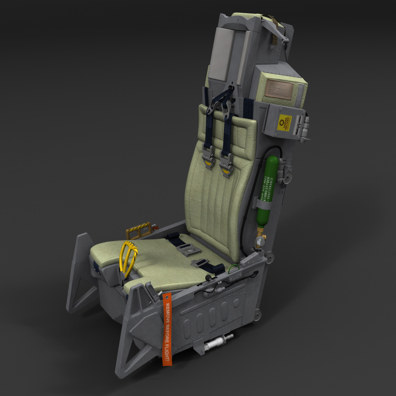 3d photorealistic aces ii ejection seat