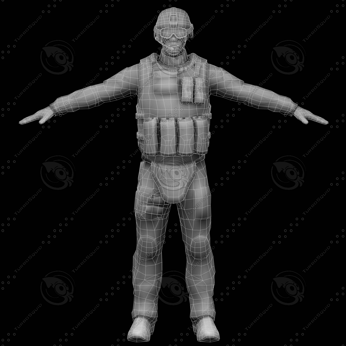 3d military male soldier helmet model