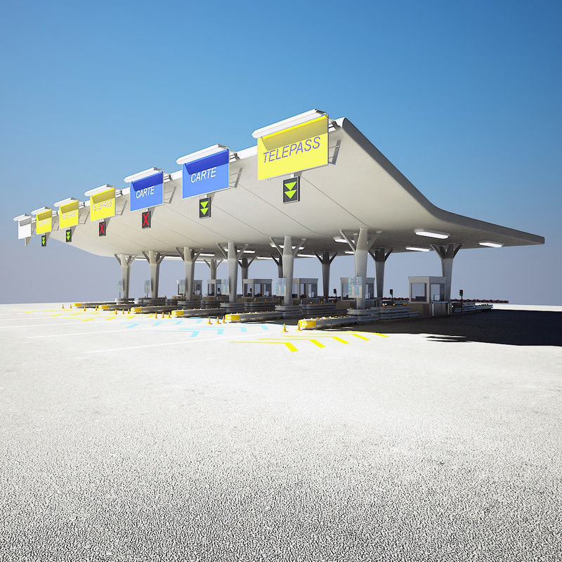 highway toll gate 3d model