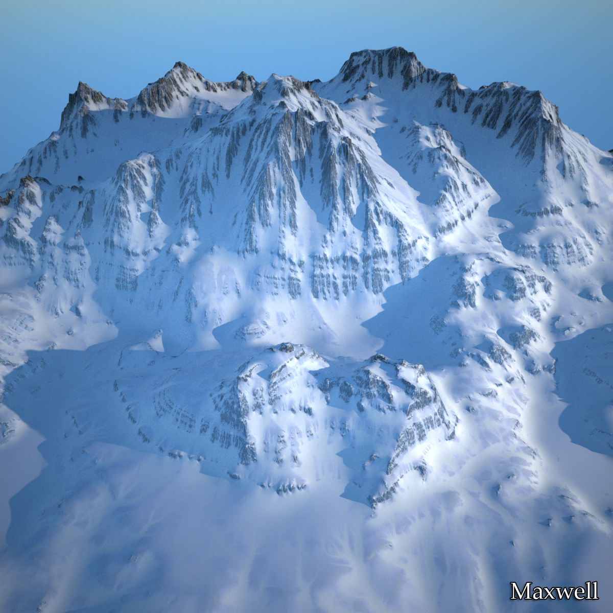 3d model snowy mountain