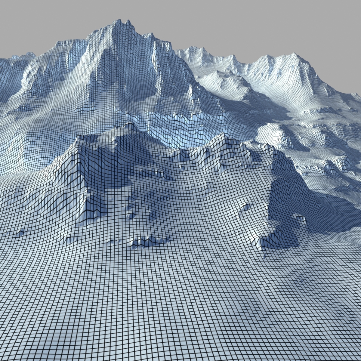 3d model snowy mountain