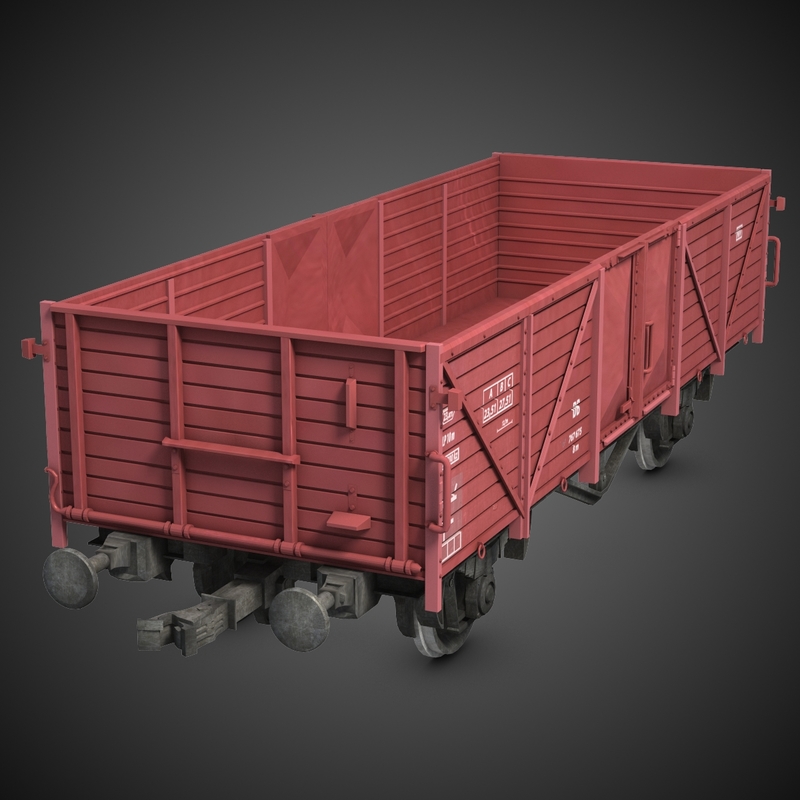 3d cargo train wagon model