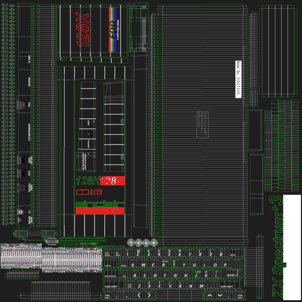 sinclair zx spectrum 3 3d model