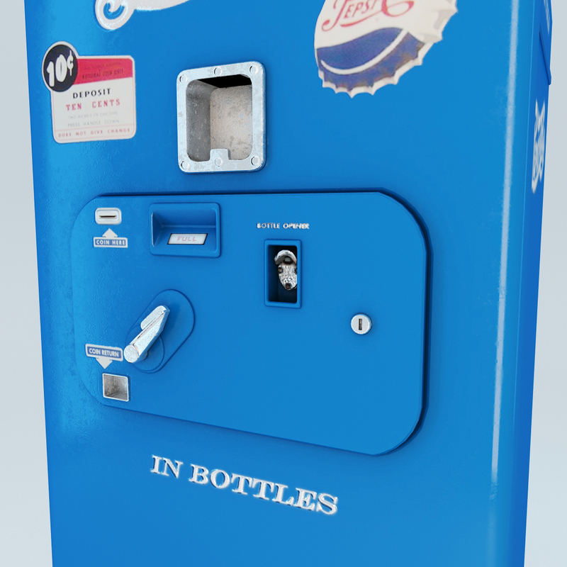 3d pepsi cola vending machine model
