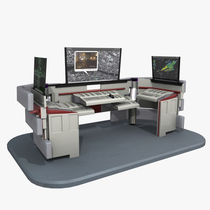 3d futuristic control desk model