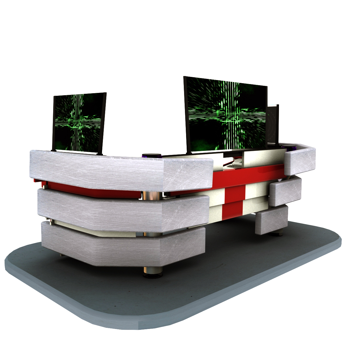 3d futuristic control desk model