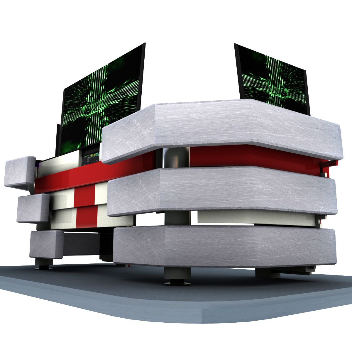 3d futuristic control desk model