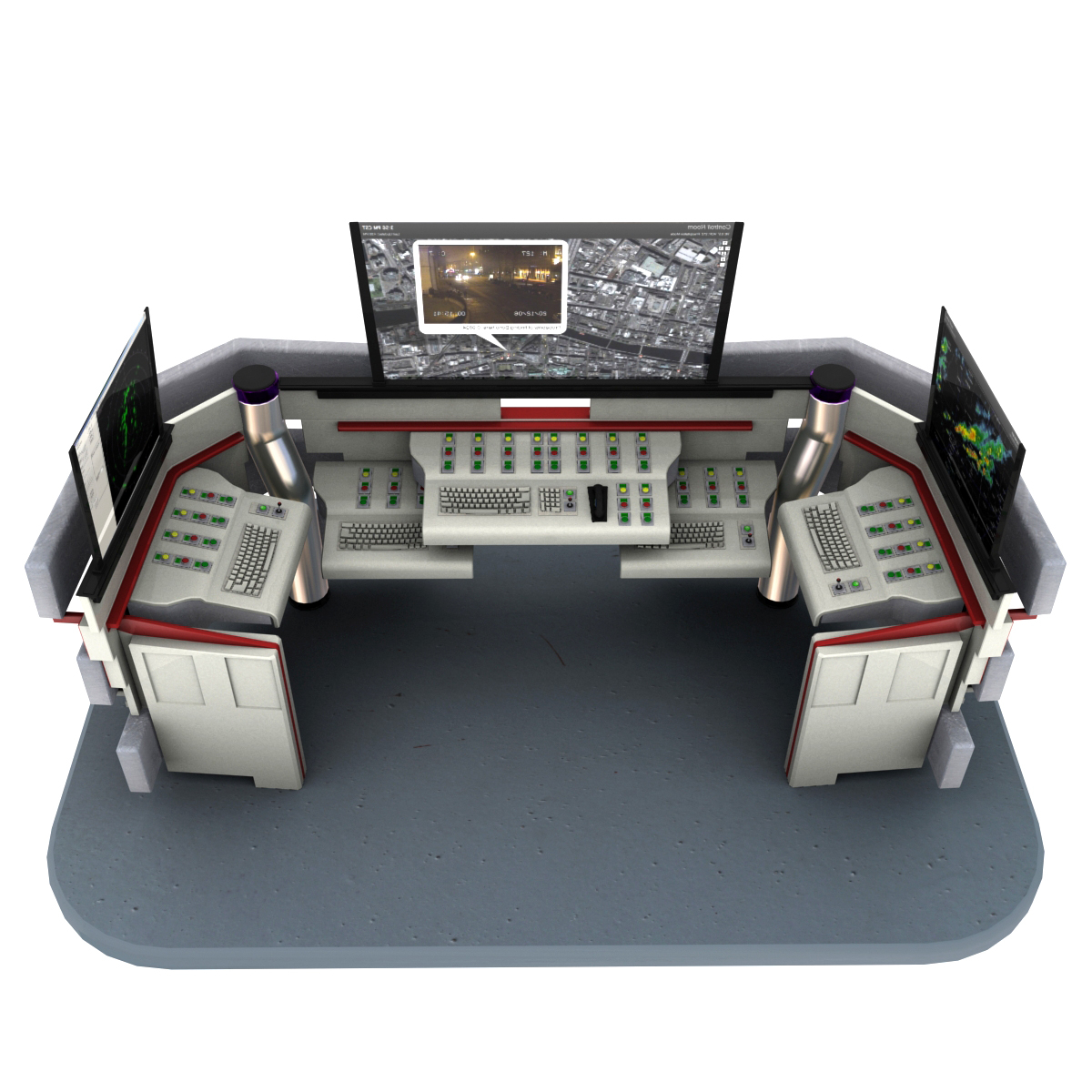 3d futuristic control desk model