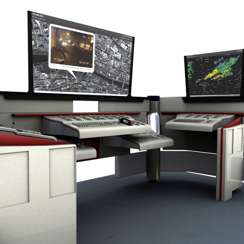 3d futuristic control desk model
