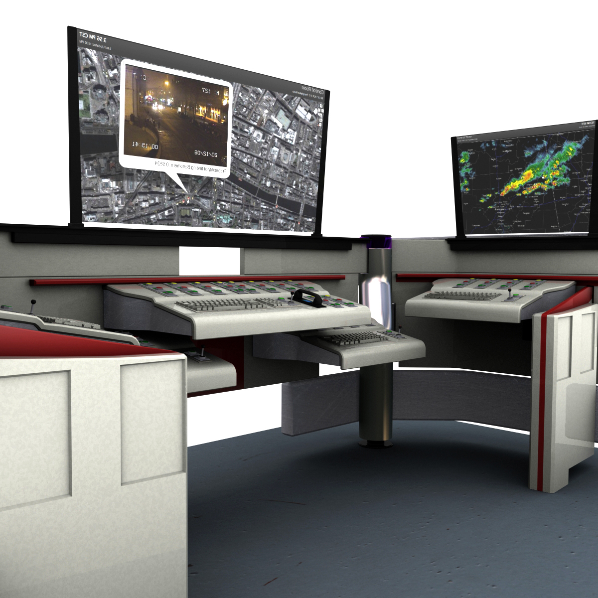 3d futuristic control desk model