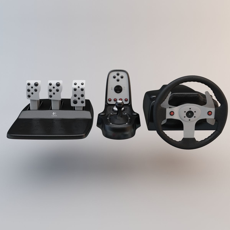 3d logitech g25 racing wheel