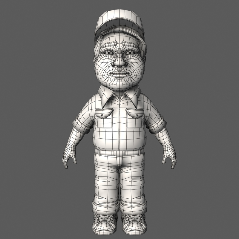 male mechanic 3d max