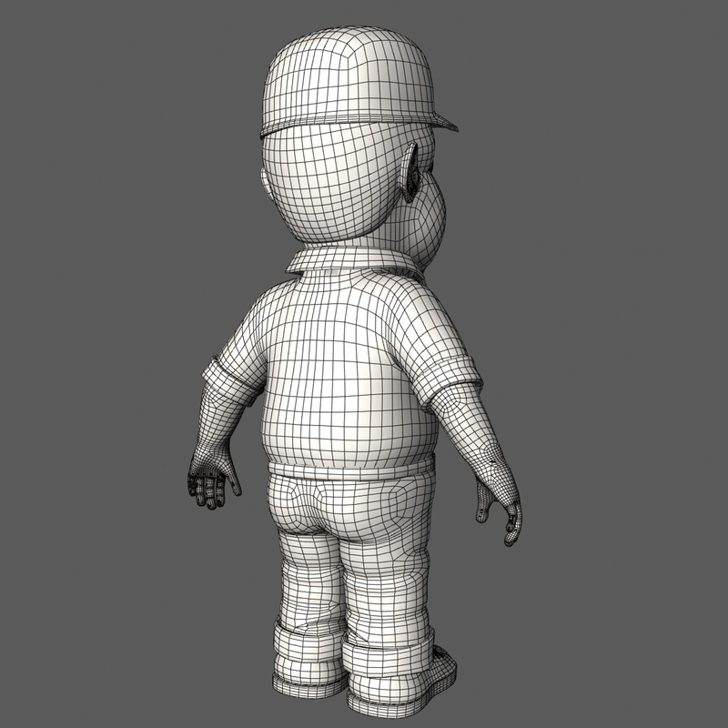 male mechanic 3d max