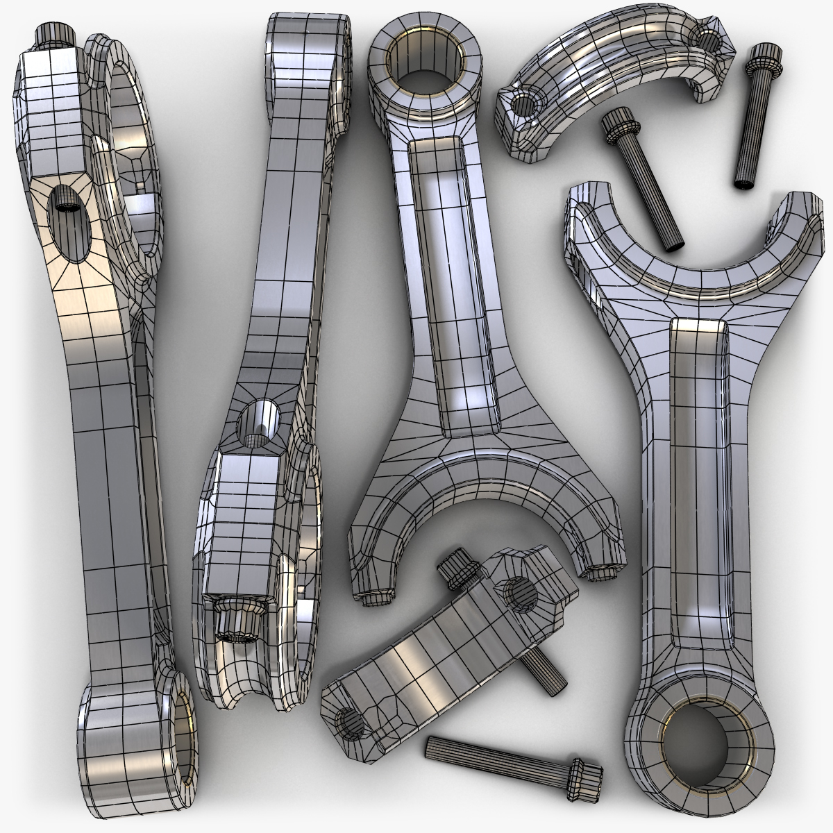 3d model of piston assembly