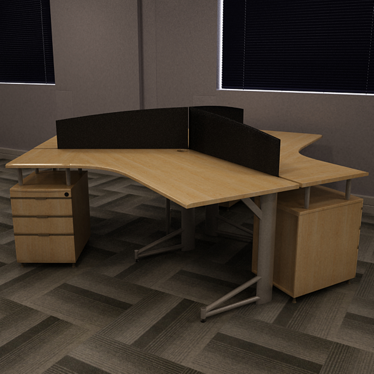 3d model office desk