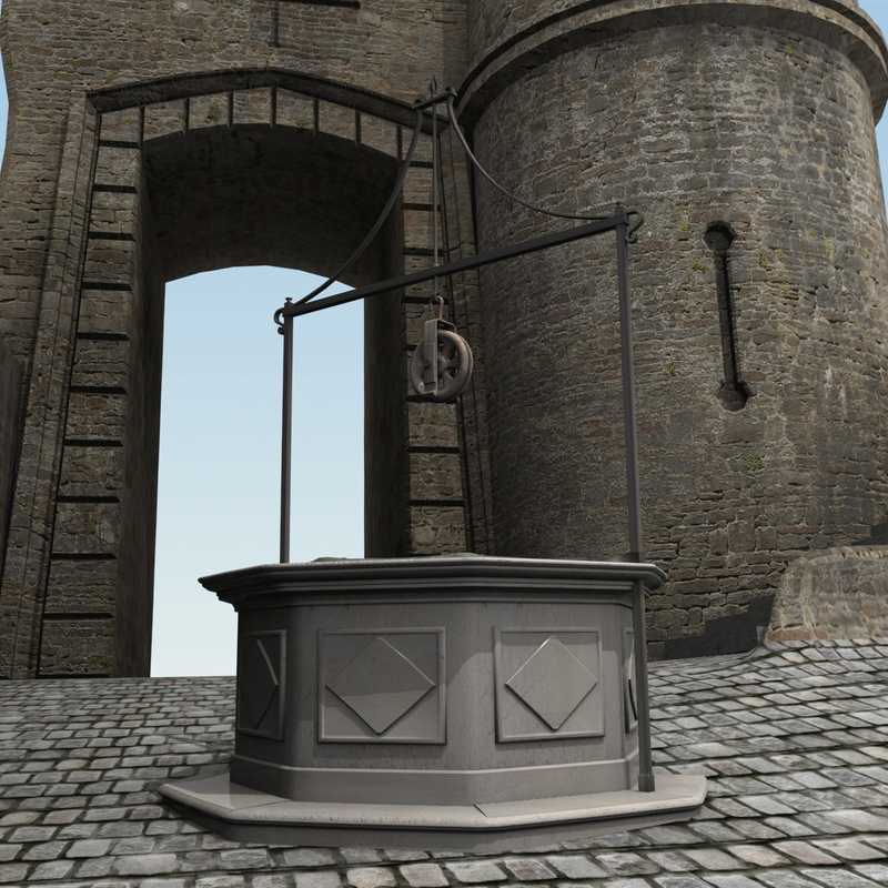 3d medieval water model