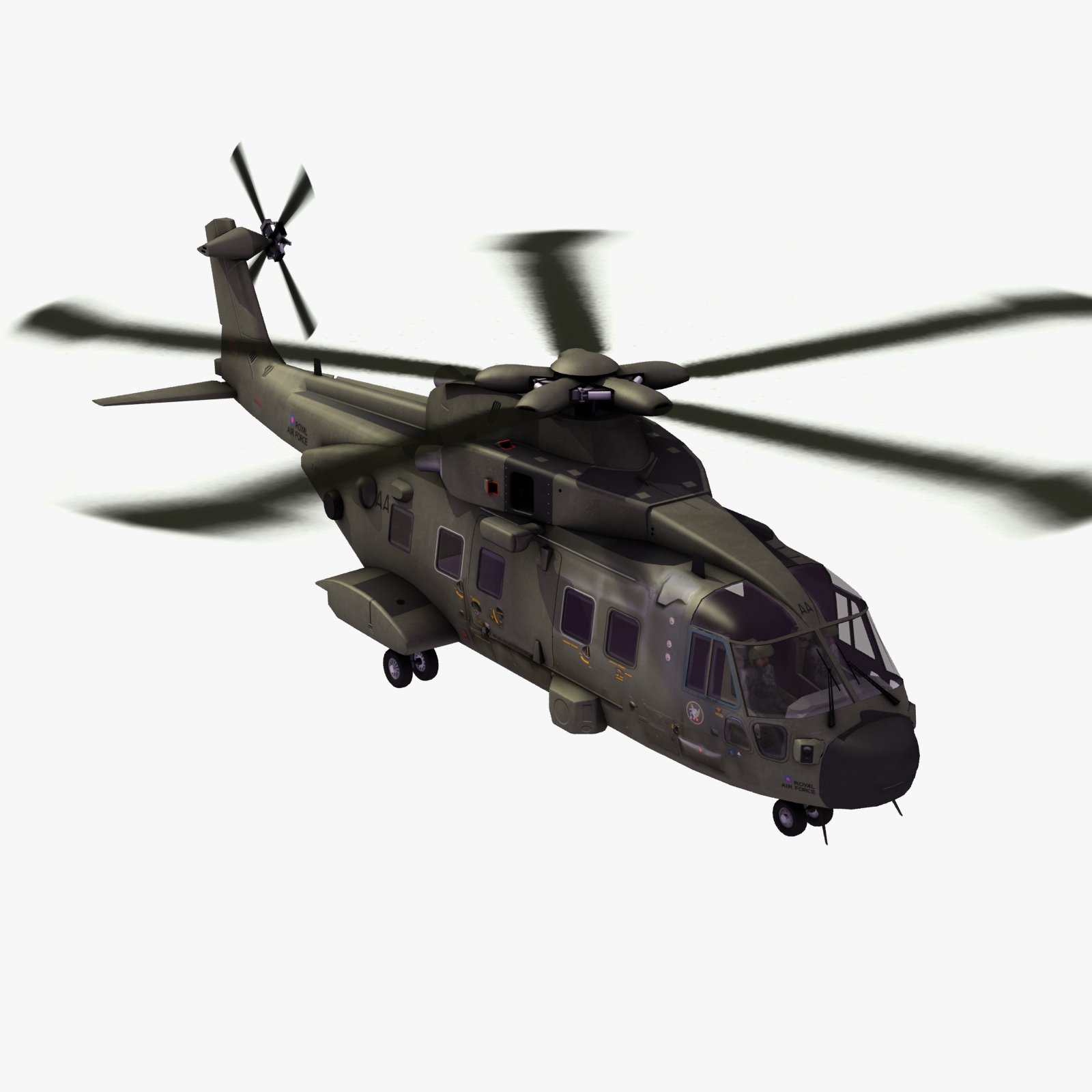 aw101 merlin hc3a helicopter 3d model