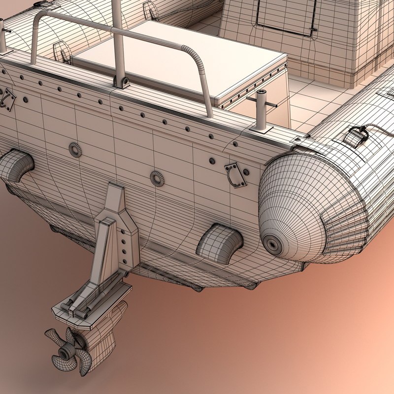 standard navy rhib 3d model