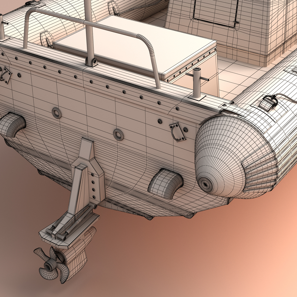 standard navy rhib 3d model