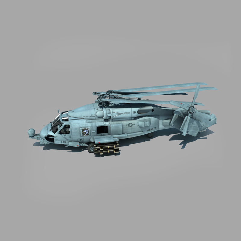 3d mh-60r military helicopter version model