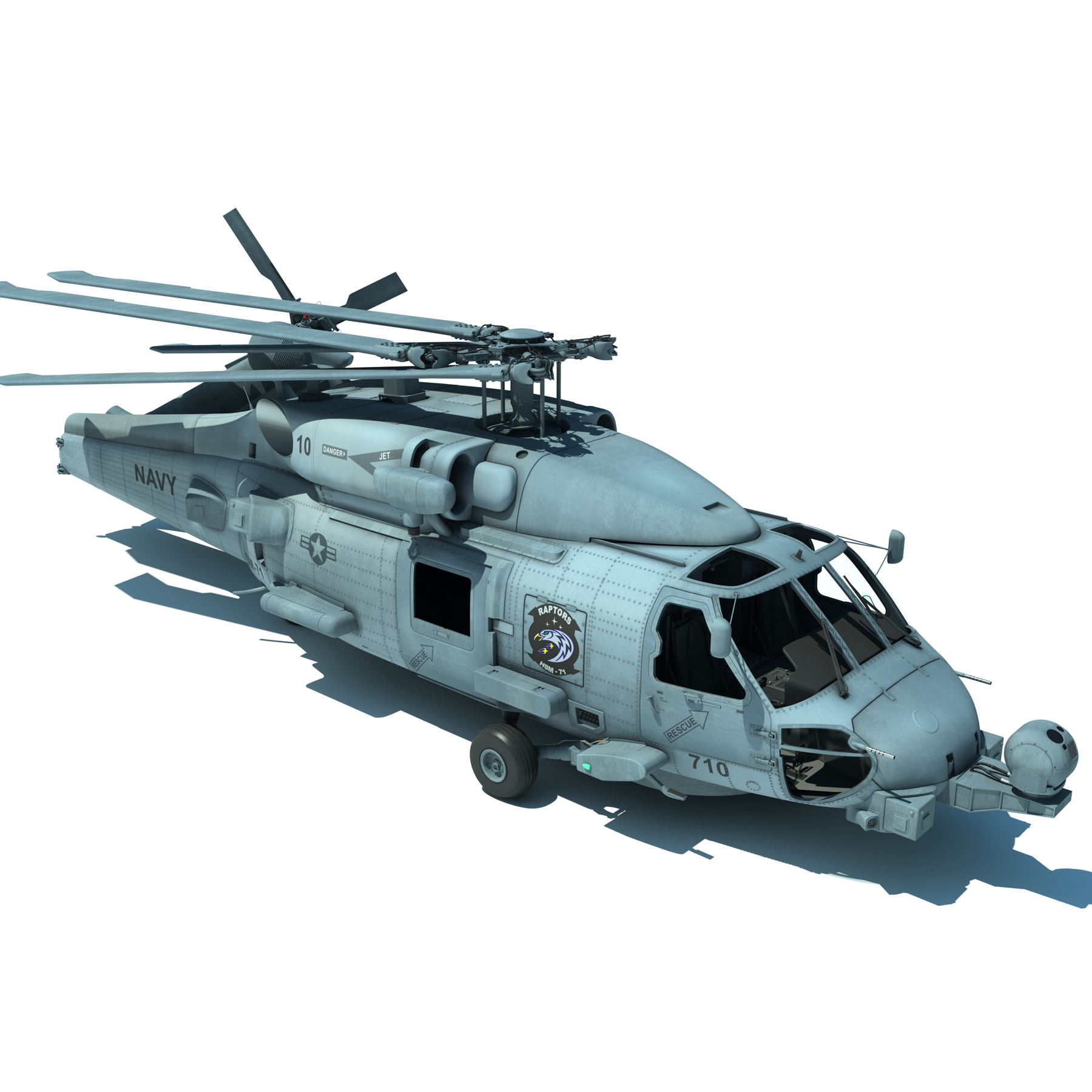 3d mh-60r military helicopter version model