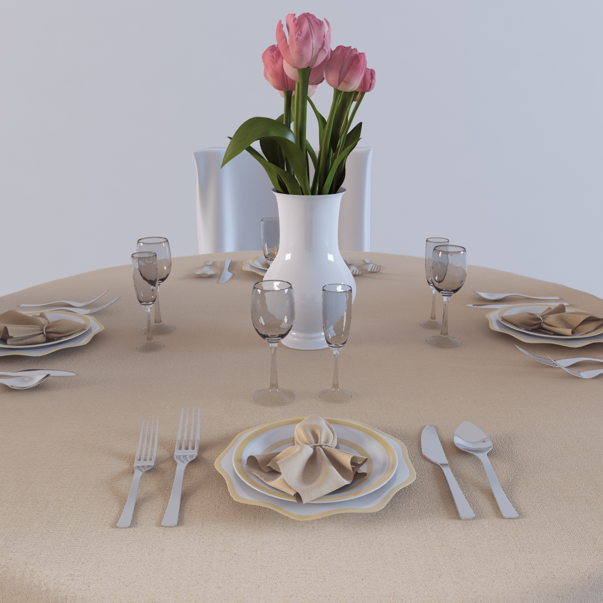 3d model restaurant table 01