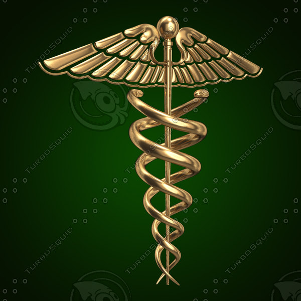 3d caduceus medical model
