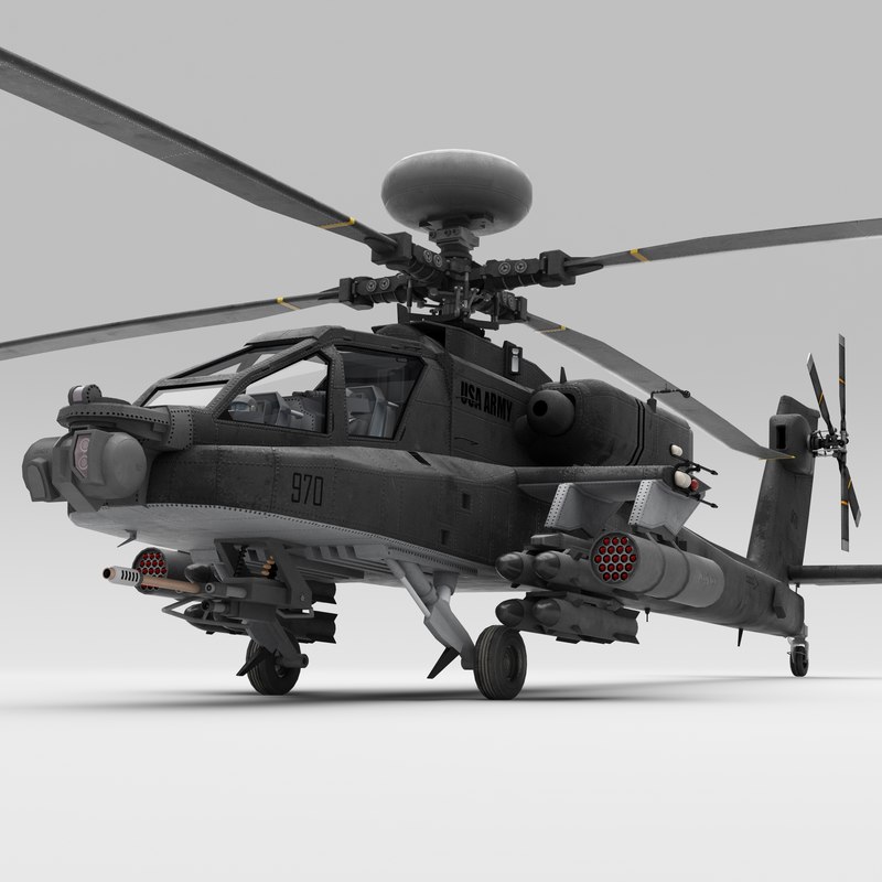 3d model helicopter ah-64 apache usa