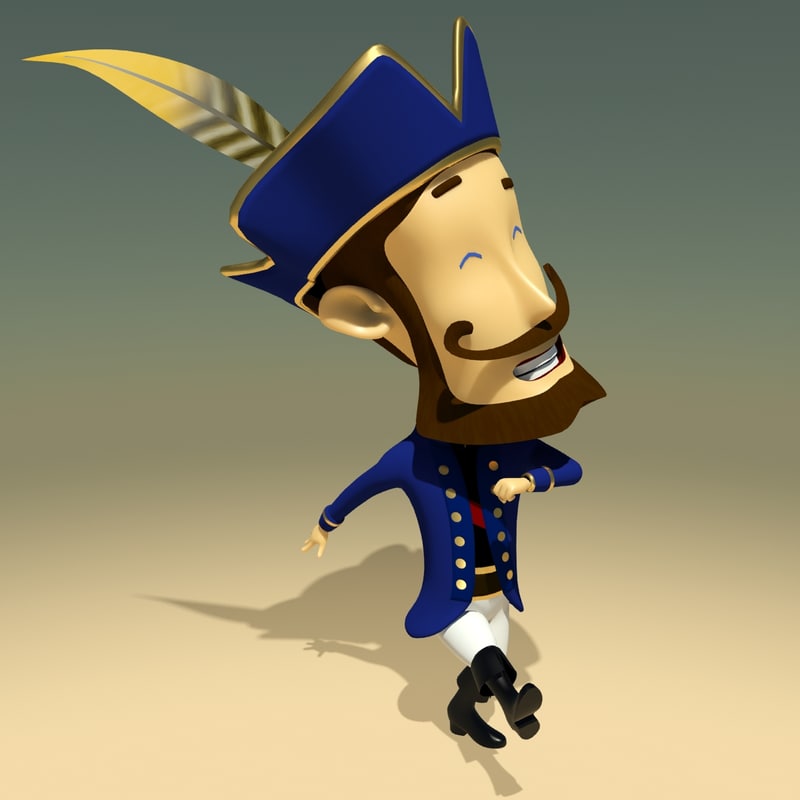 3d captain cartoon