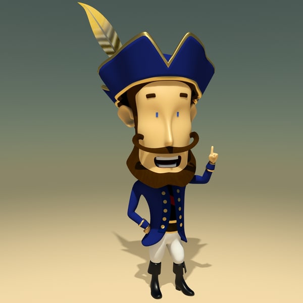 3d captain cartoon