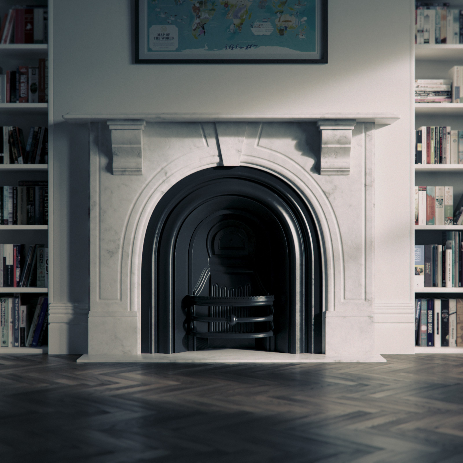 3d model classic fireplace