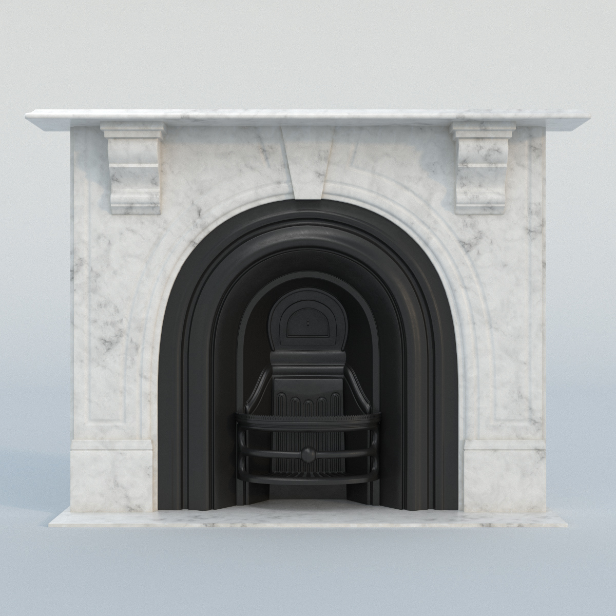 3d model classic fireplace