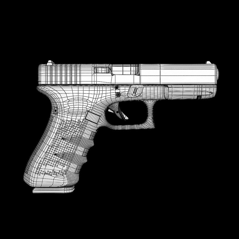 3ds max glock 17 9mm pistol
