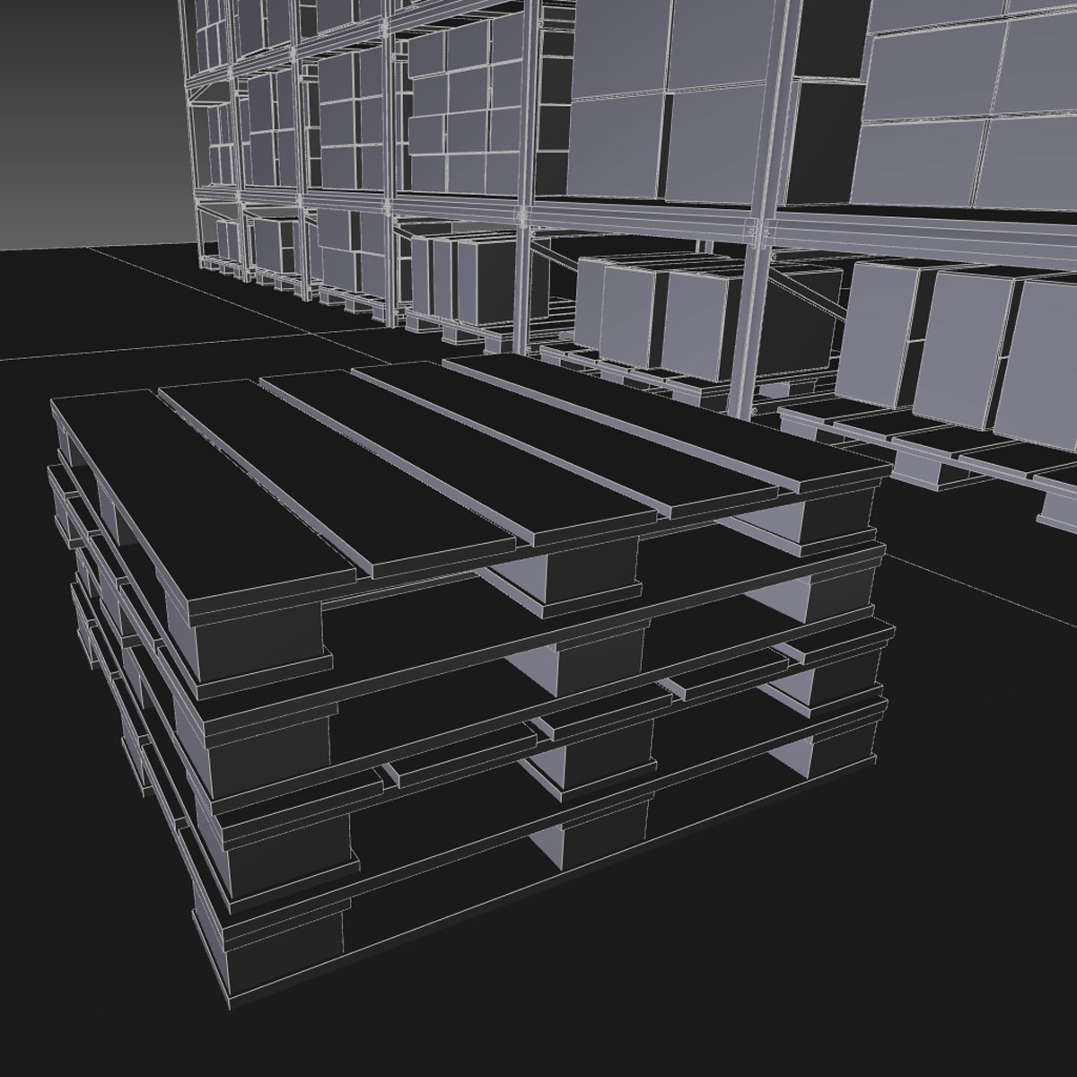 warehouse rack set 3d model