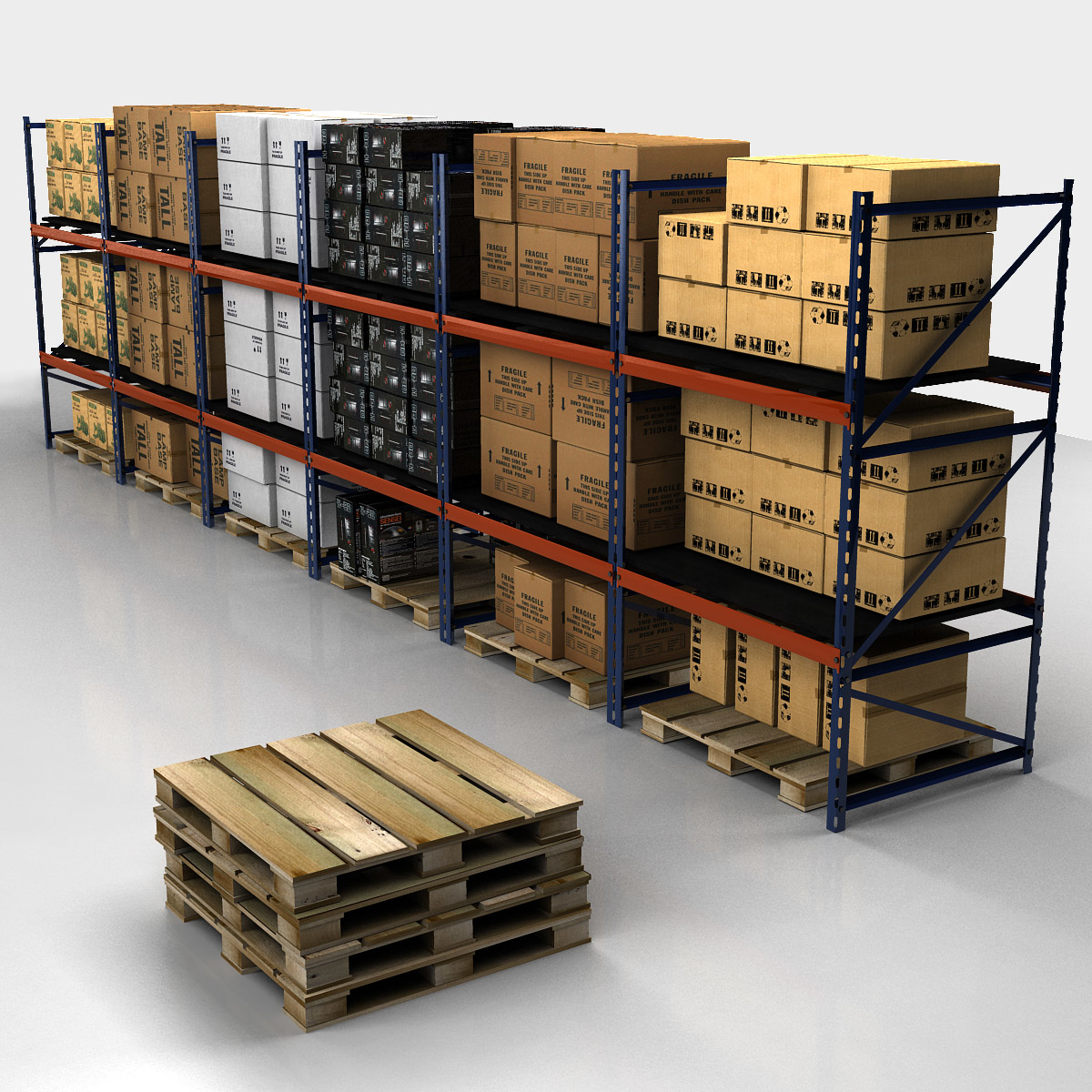 warehouse rack set 3d model