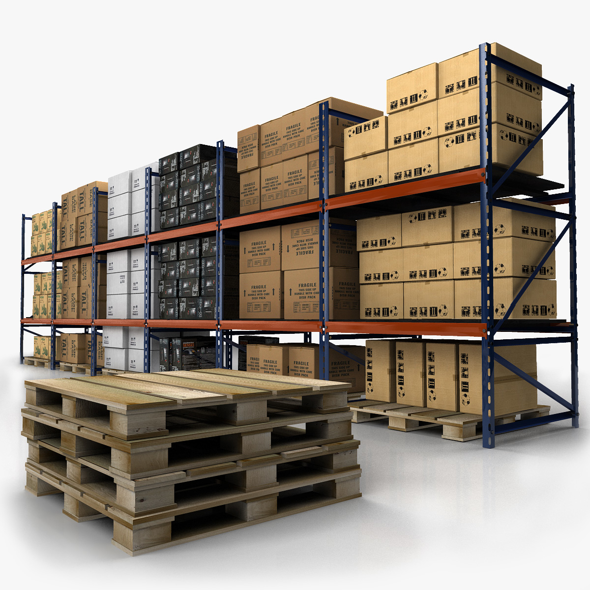 warehouse rack set 3d model