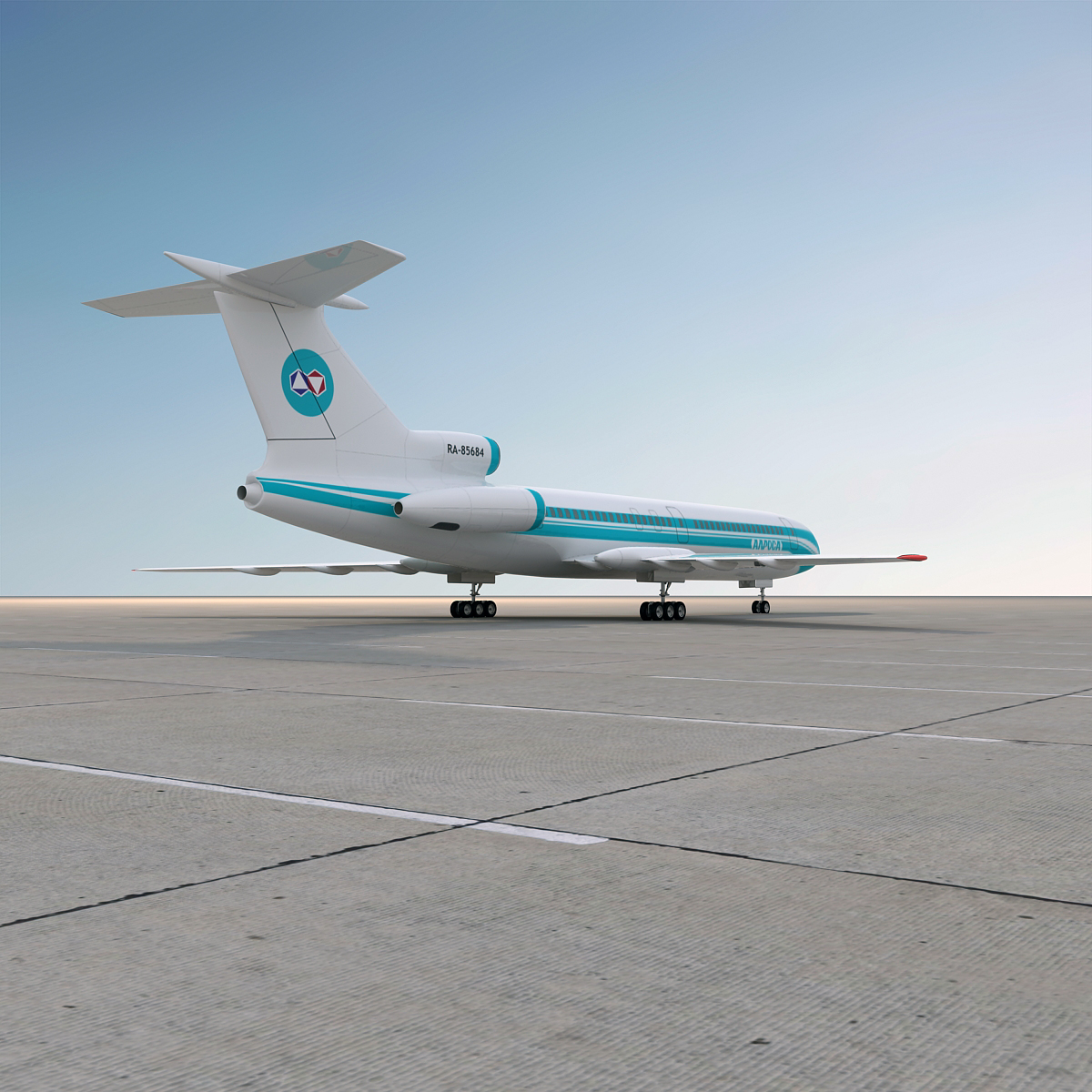 3d tupolev tu-154 model
