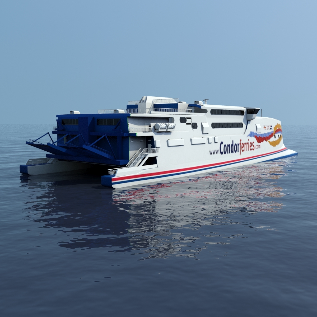 speed catamaran 3d model