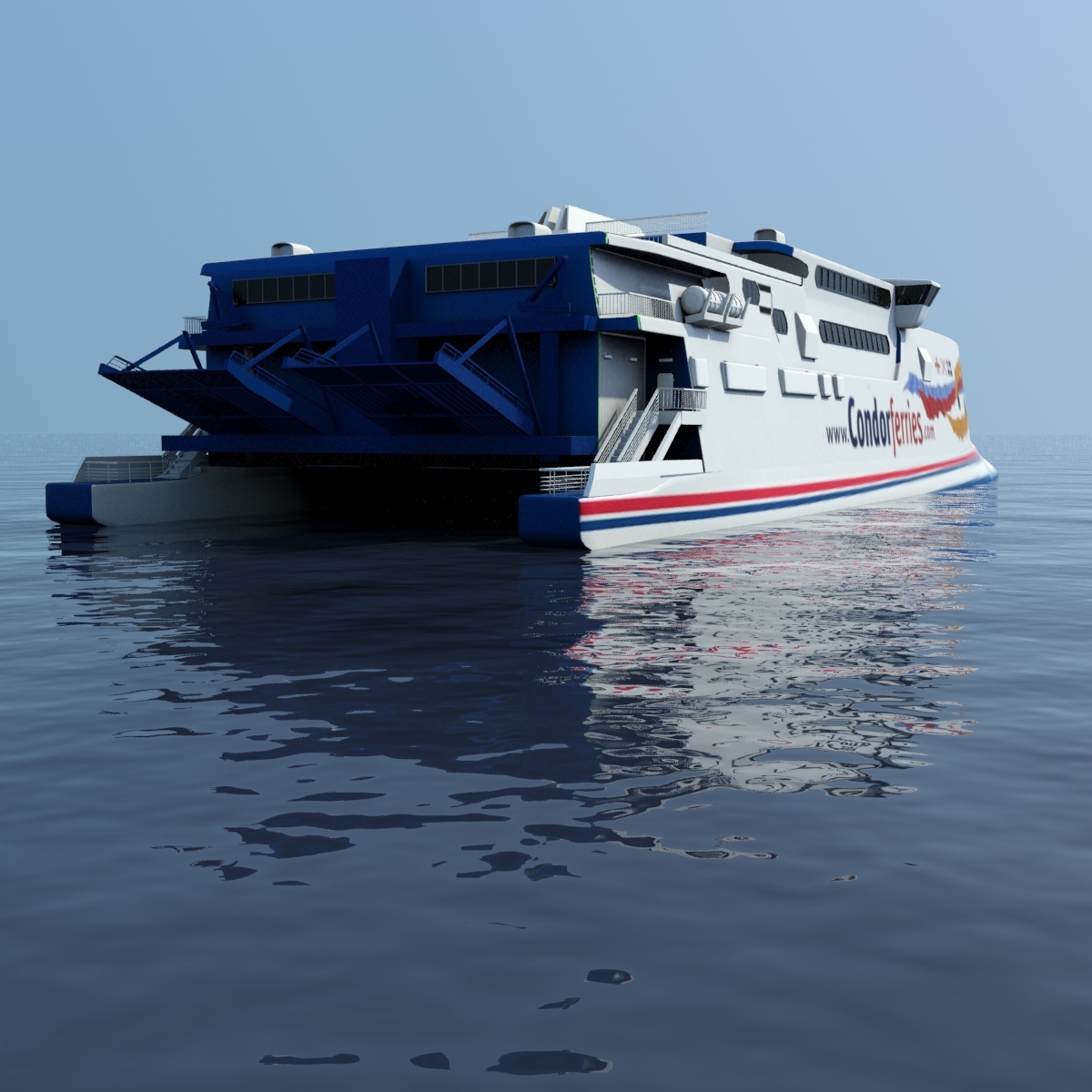speed catamaran 3d model