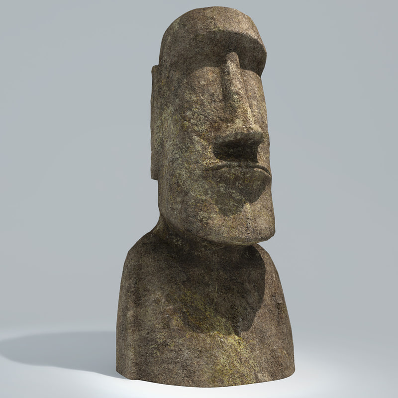 3d easter island moai statue model
