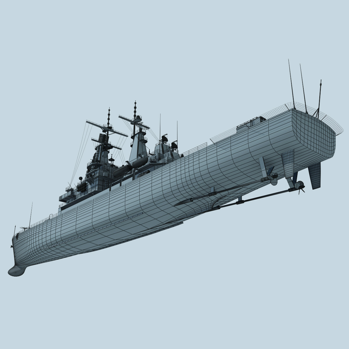 3d uss virginia cgn-38 model