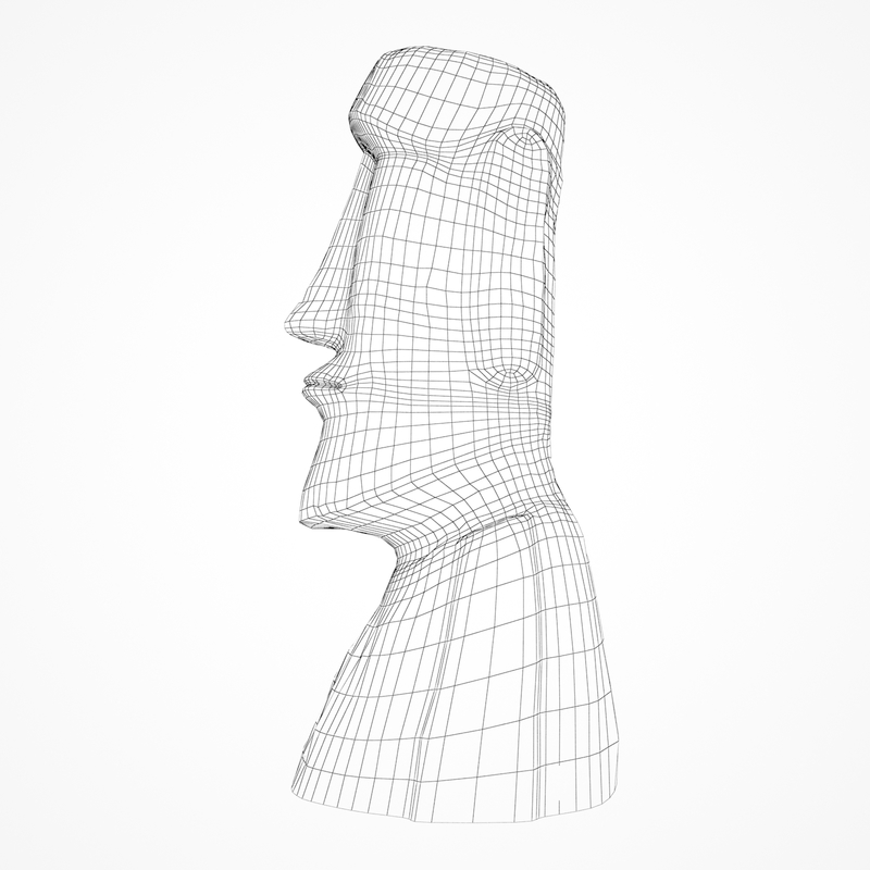 3d easter island moai statue model