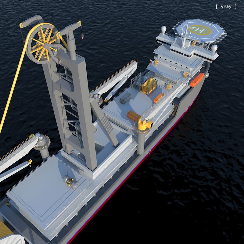 pipe-laying ship 3d max