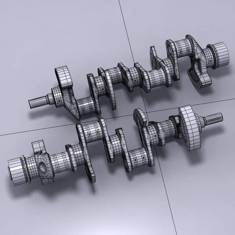 3d model of crankshaft engine